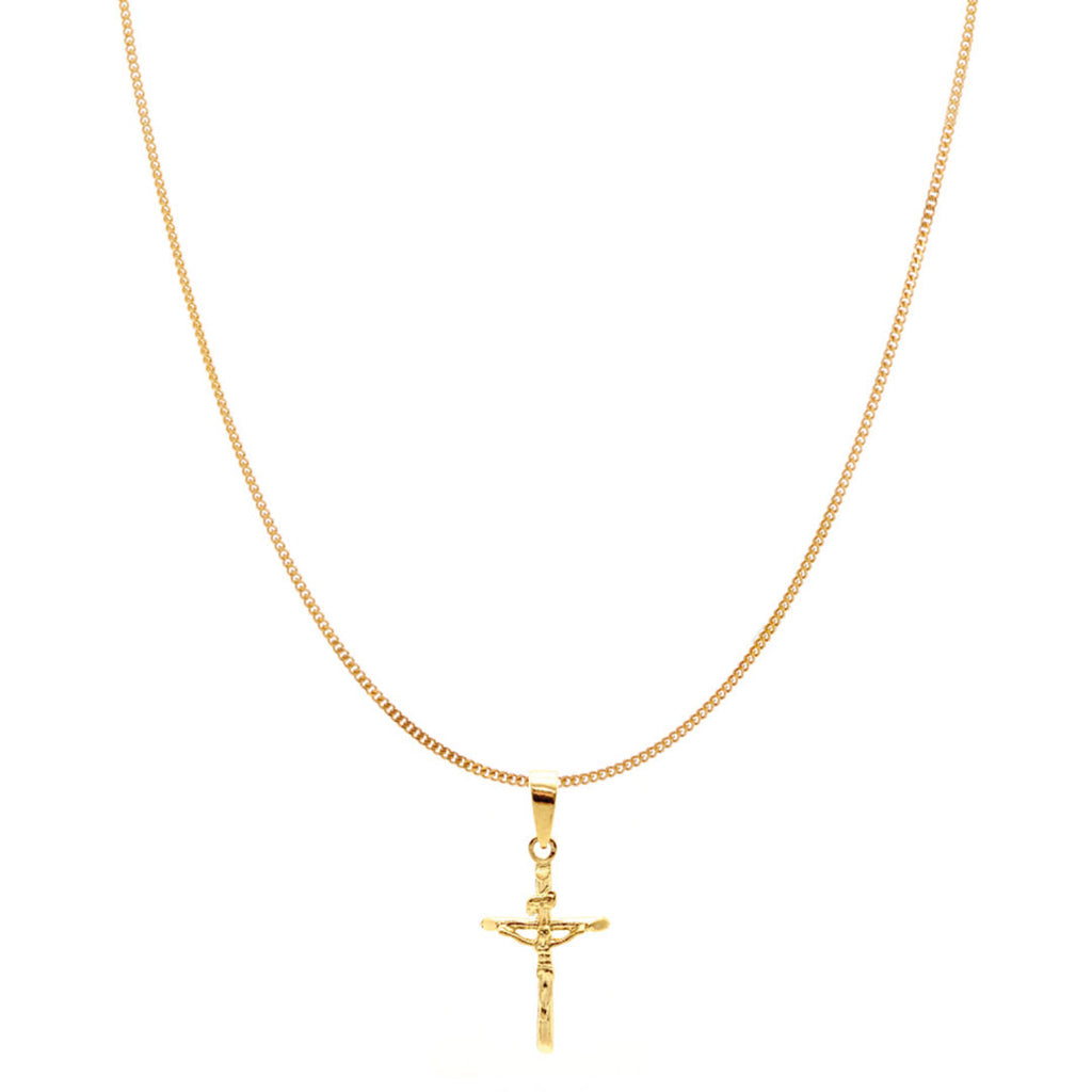 Mini Curb Chain Crucifix